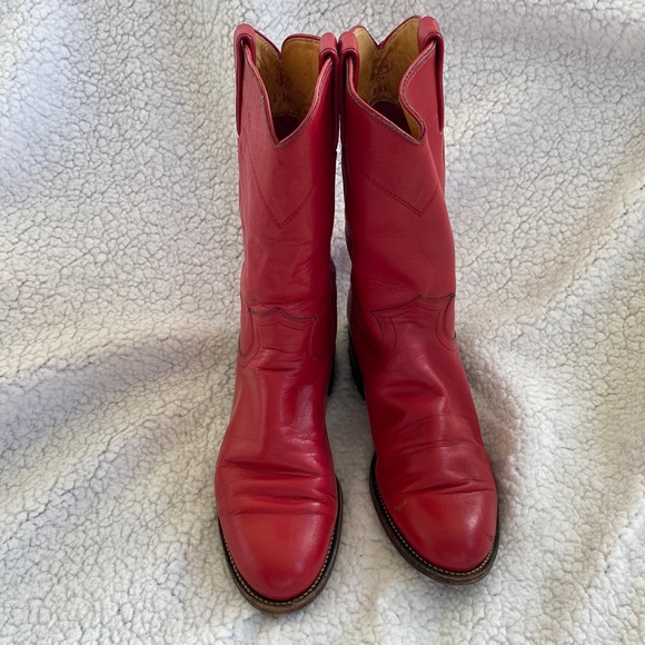 Justin Boots | Shoes | Justin Red Leather Boots | Poshmark